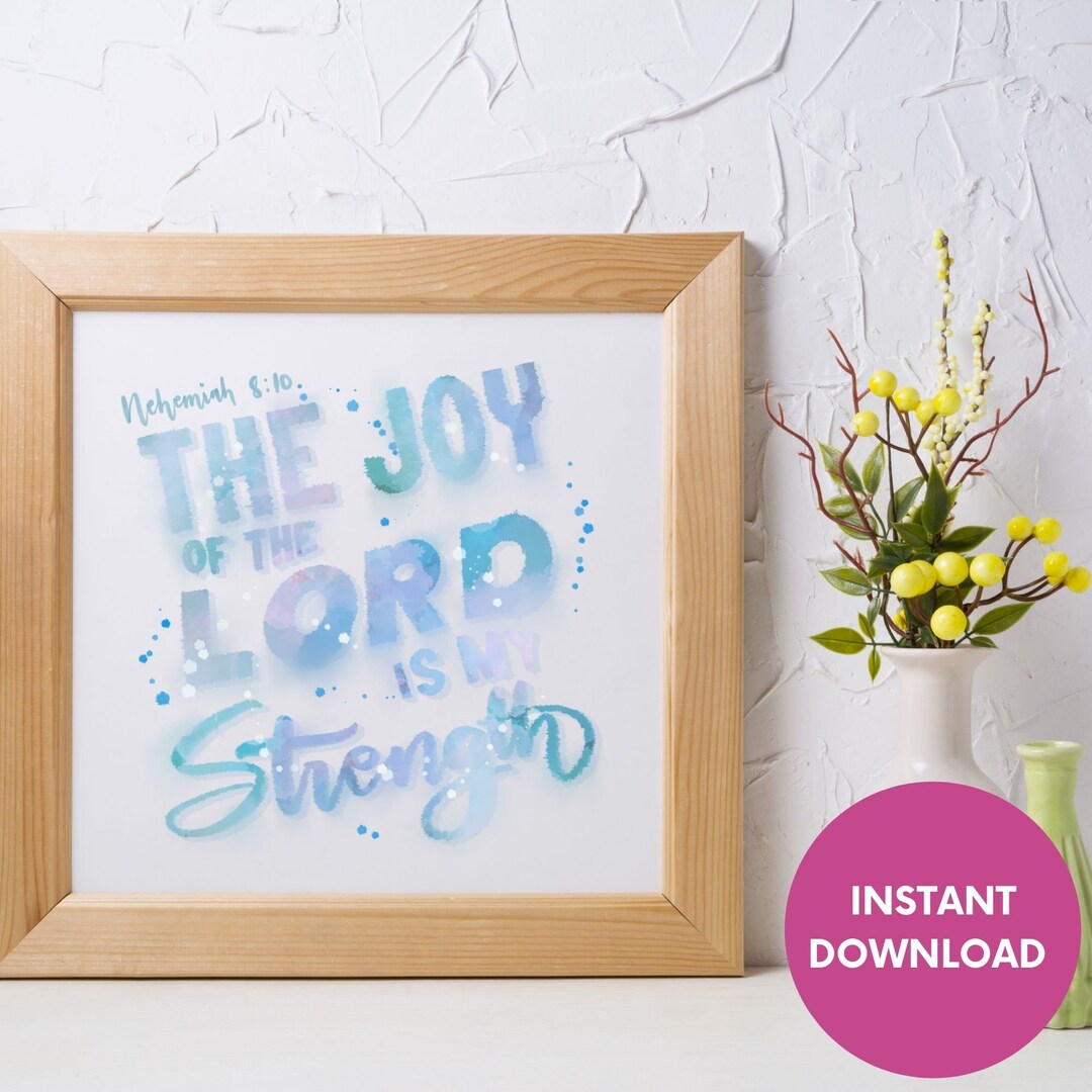 Bibel-Vers-Wandkunst, Freude des Herrn, handbeschriftetes Wohndekor ...