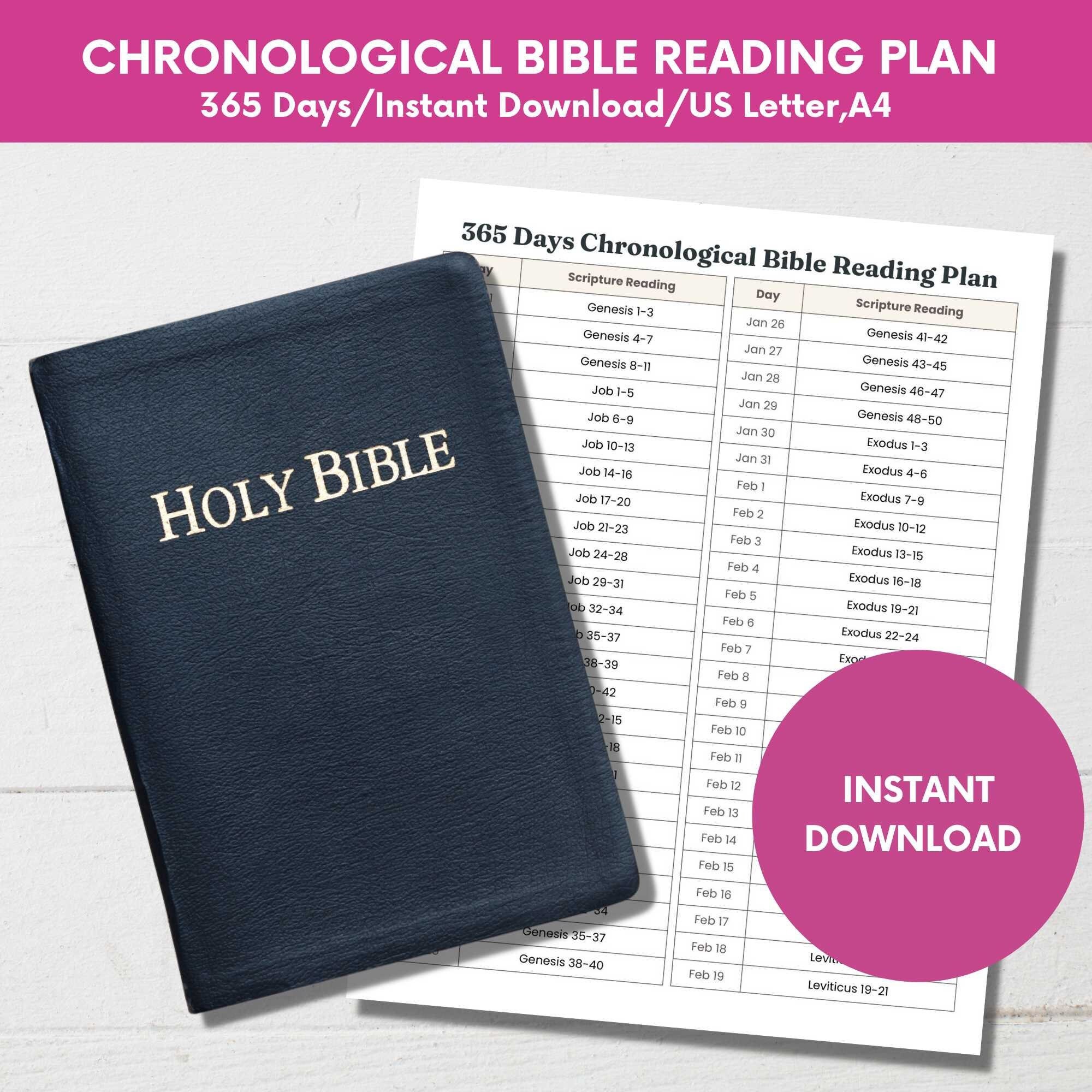 365 Days of Bible Reading Plan,chronological Bible Reading Log ...