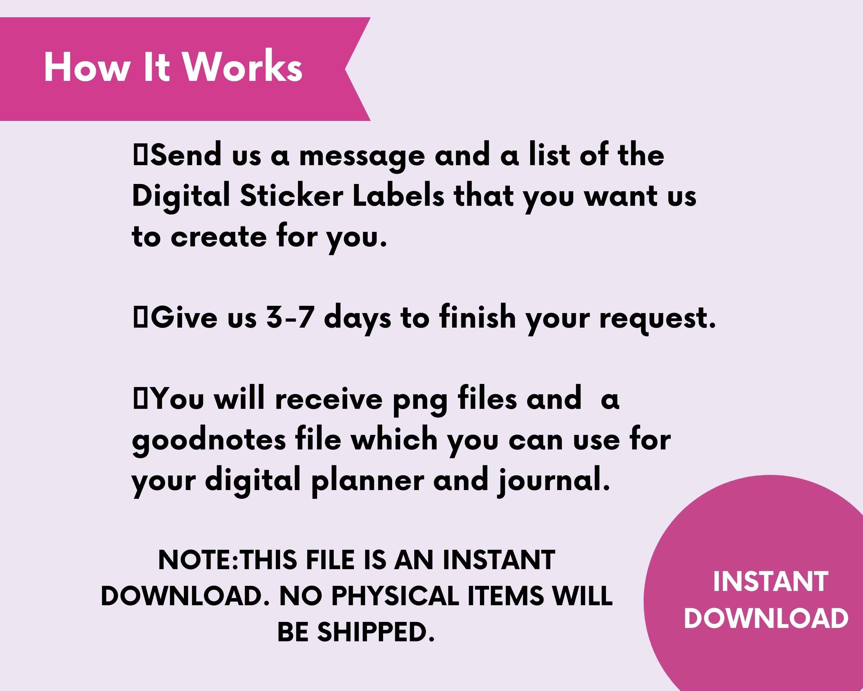30 Personalized Digital Sticker Labels for Planners,custom Sticker Set ...