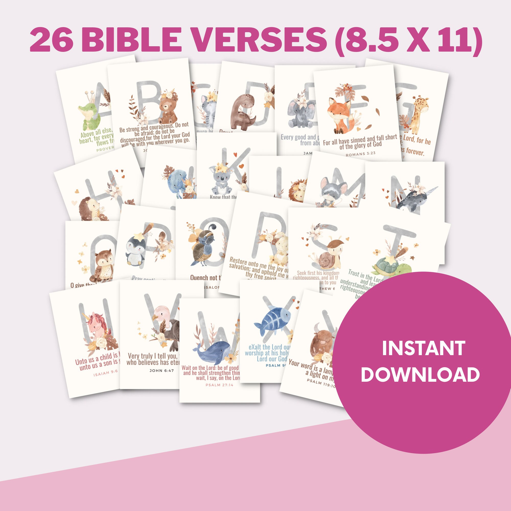 Alphabet Bible Verses for Kids Scripture Cards Abcprintable - Etsy