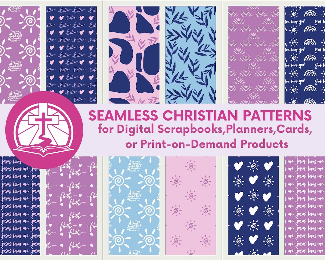 10 Handdrawn Digital Paper Pack Christian Seamless Pattern Designs ...