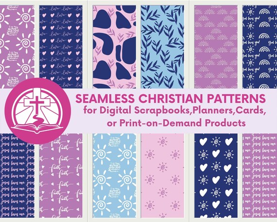 10 Handdrawn Digital Paper Pack Christian Seamless Pattern - Etsy