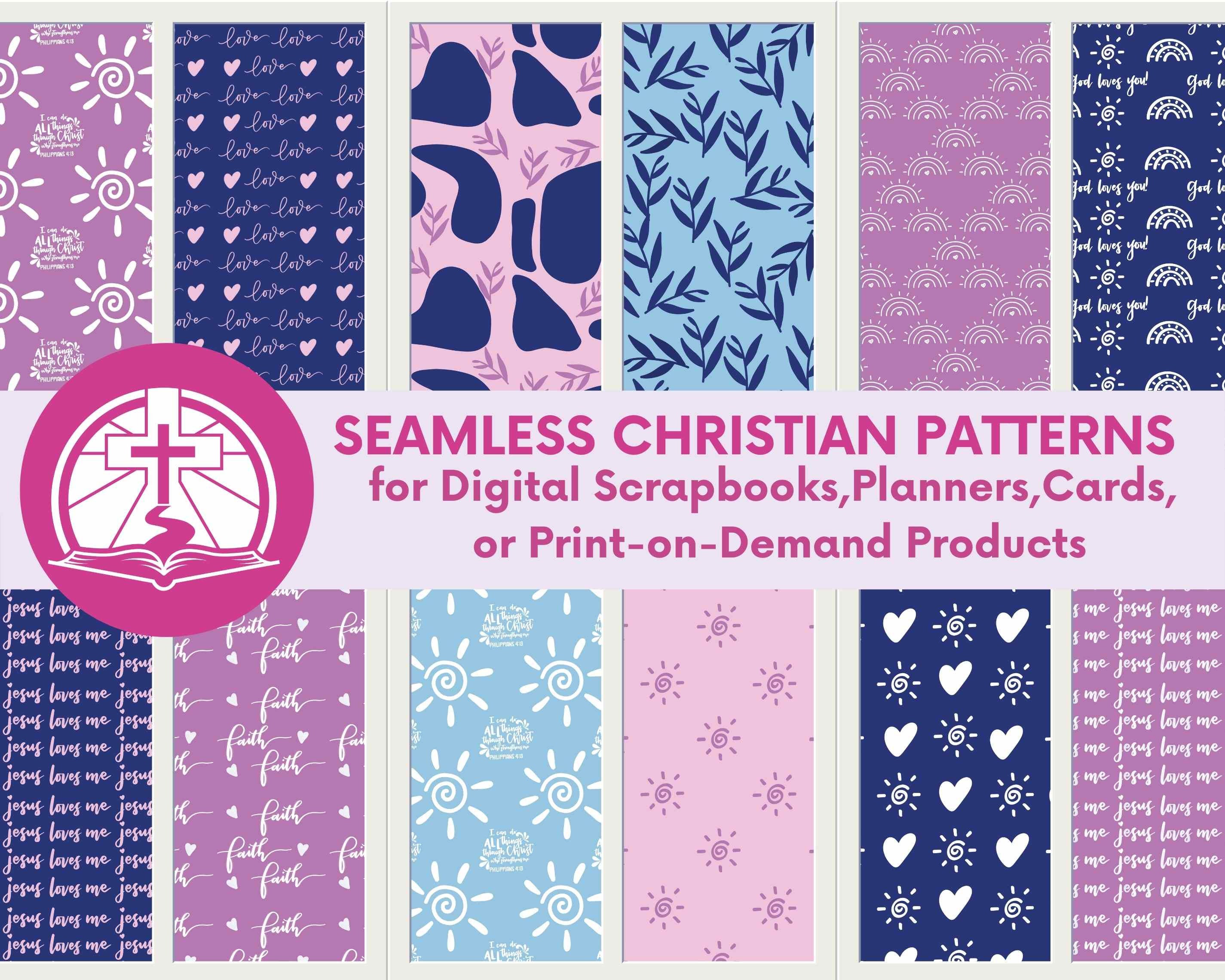 10 Handdrawn Digital Paper Pack Christian Seamless Pattern - Etsy