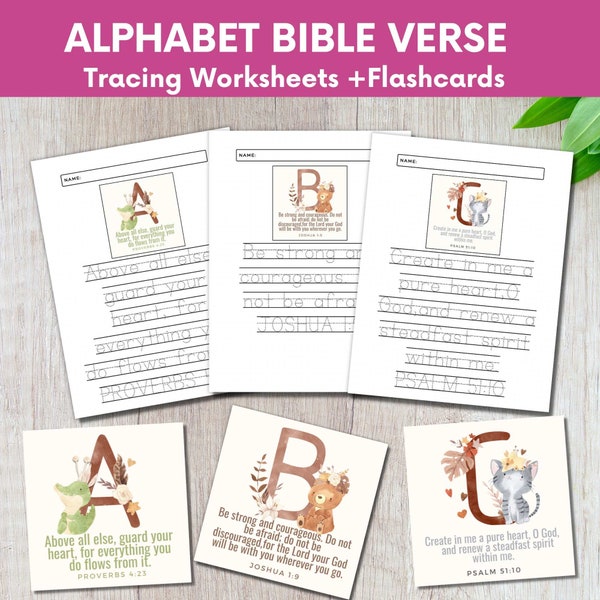 Tracing Alphabet Scripture - Etsy