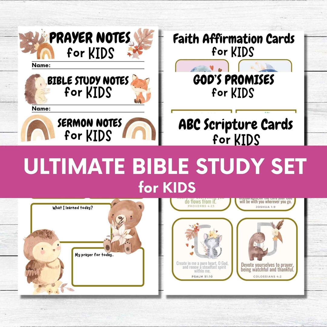 Ultimate Sunday School Bible Study Set and Scripture Cards for Kids,abc ...