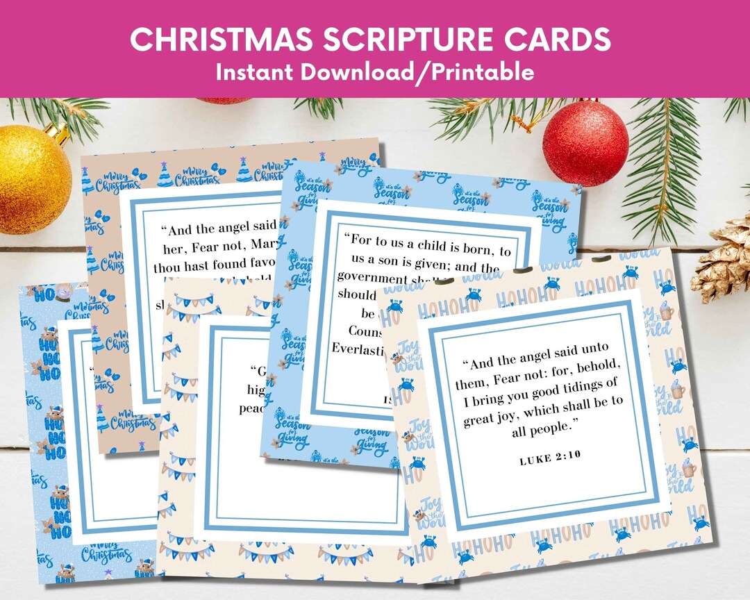 12 Christmas Scripture Cards for Gift Tags,bible Verse Cards for ...