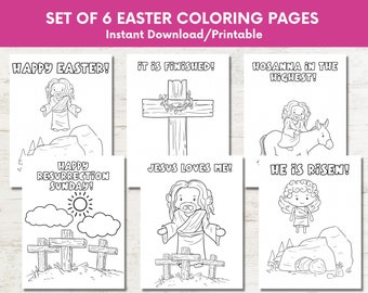 He is Risen 2 Easter Coloring Pages for Children - Etsy