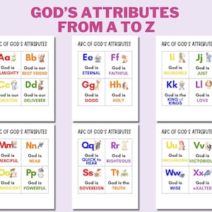 ABC Scripture Cards: Attributes of God, Homeschool Christian Flashcards ...