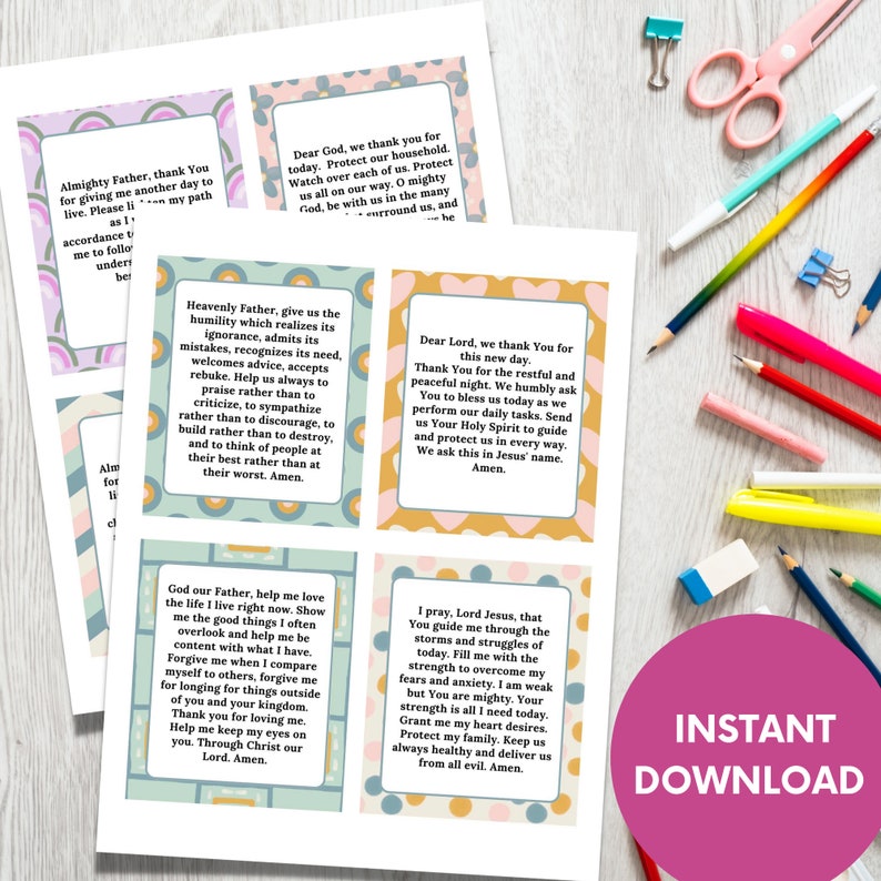 52 Printable Scripture Prayer Card Set,christian Women Prayers ...