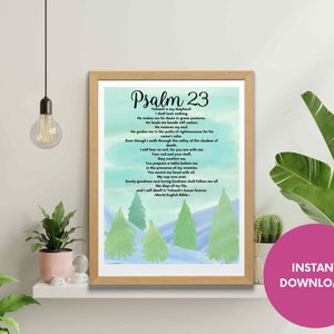 The Lord is My Shepherd Psalm 23 Bible Verse Print,world English Bible ...