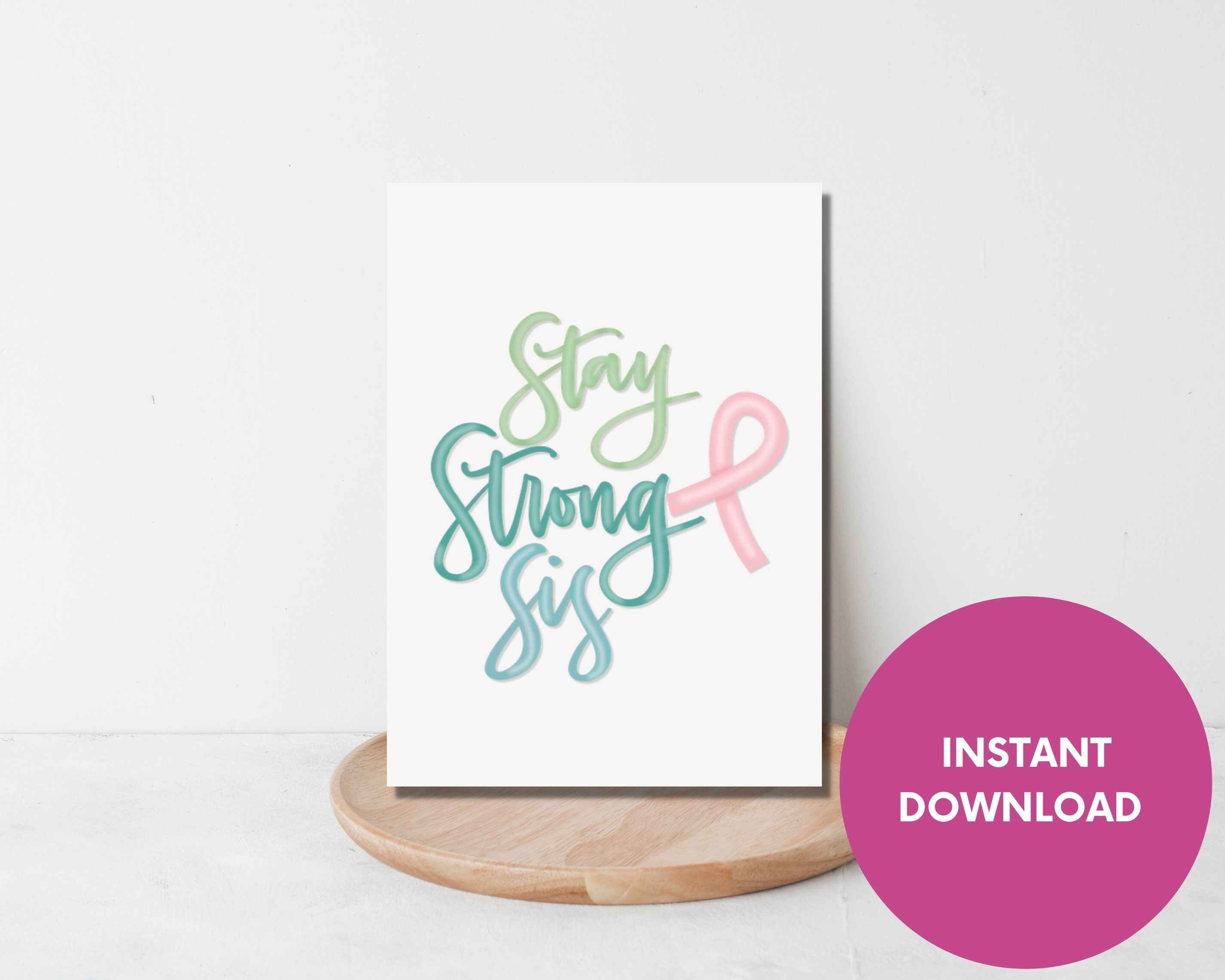 Printable Empathy Card for a Friend With Cancer,sympathy Encouragement ...