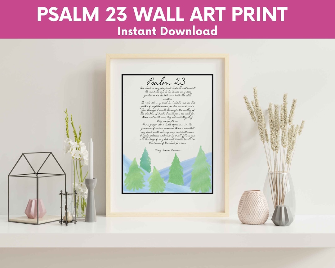 Psalm 23 KJV Printable: Minimalist Christian Scripture Art (digital ...
