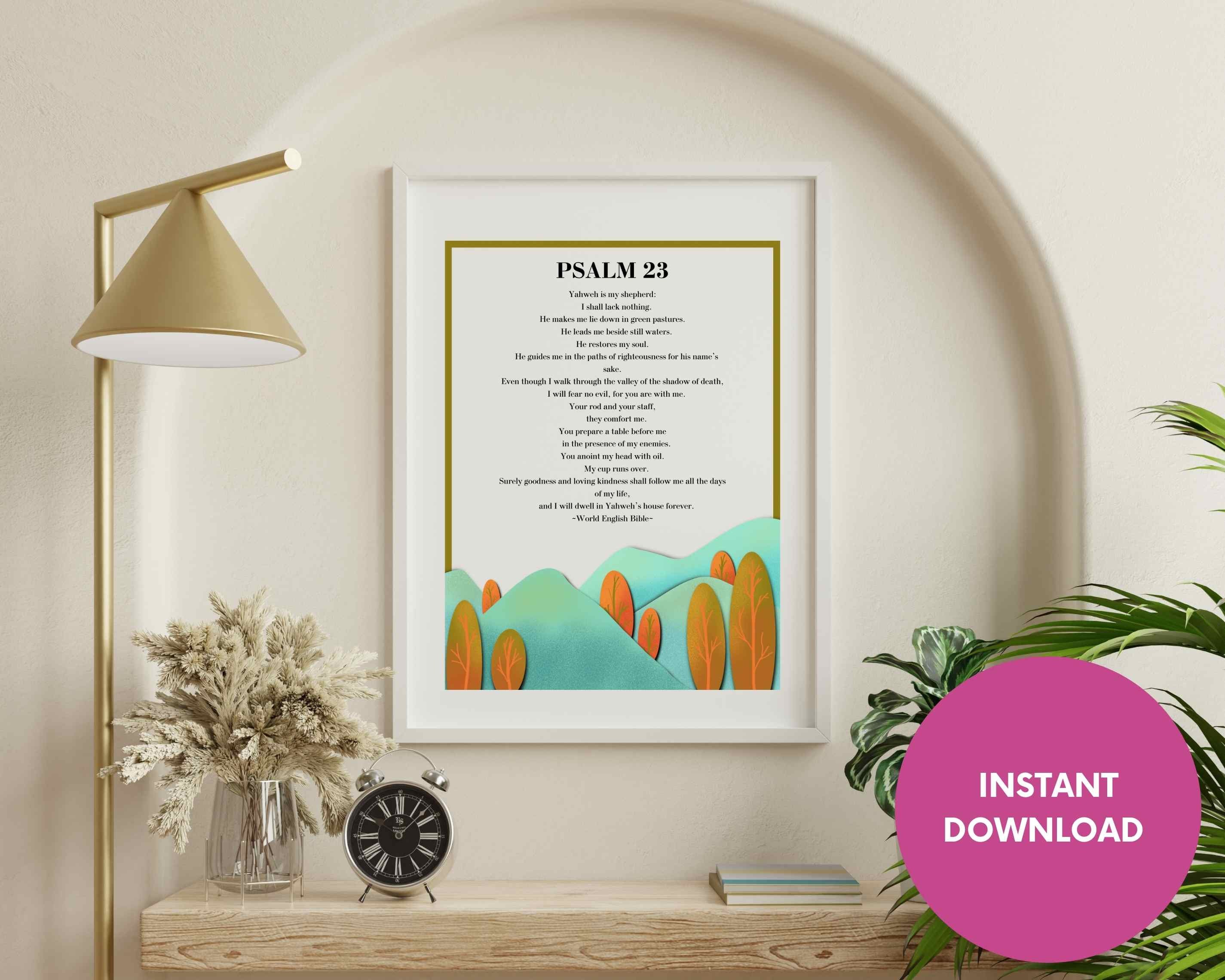 The Lord is My Shepherd Psalm 23 Bible Verse Print,back to School ...