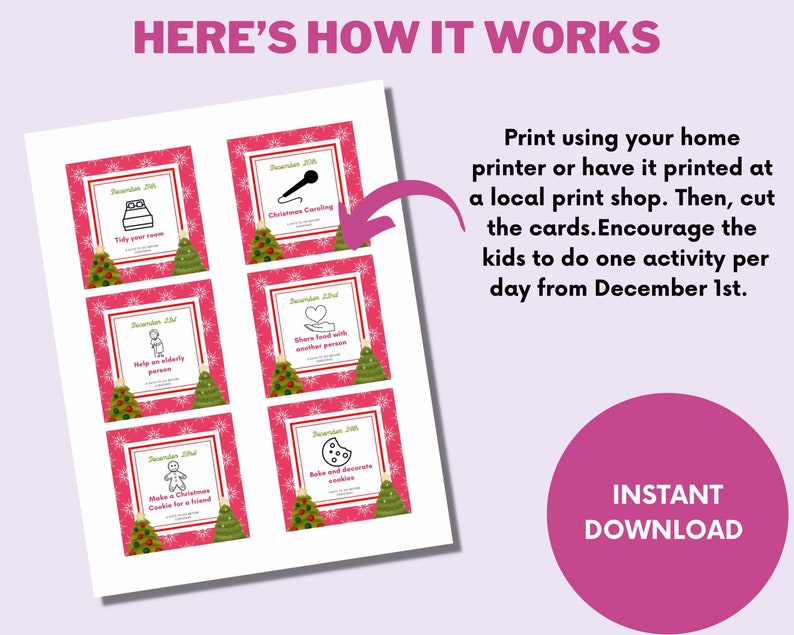 Printable Family Christian Christmas Activities Advent Calendar,kids ...