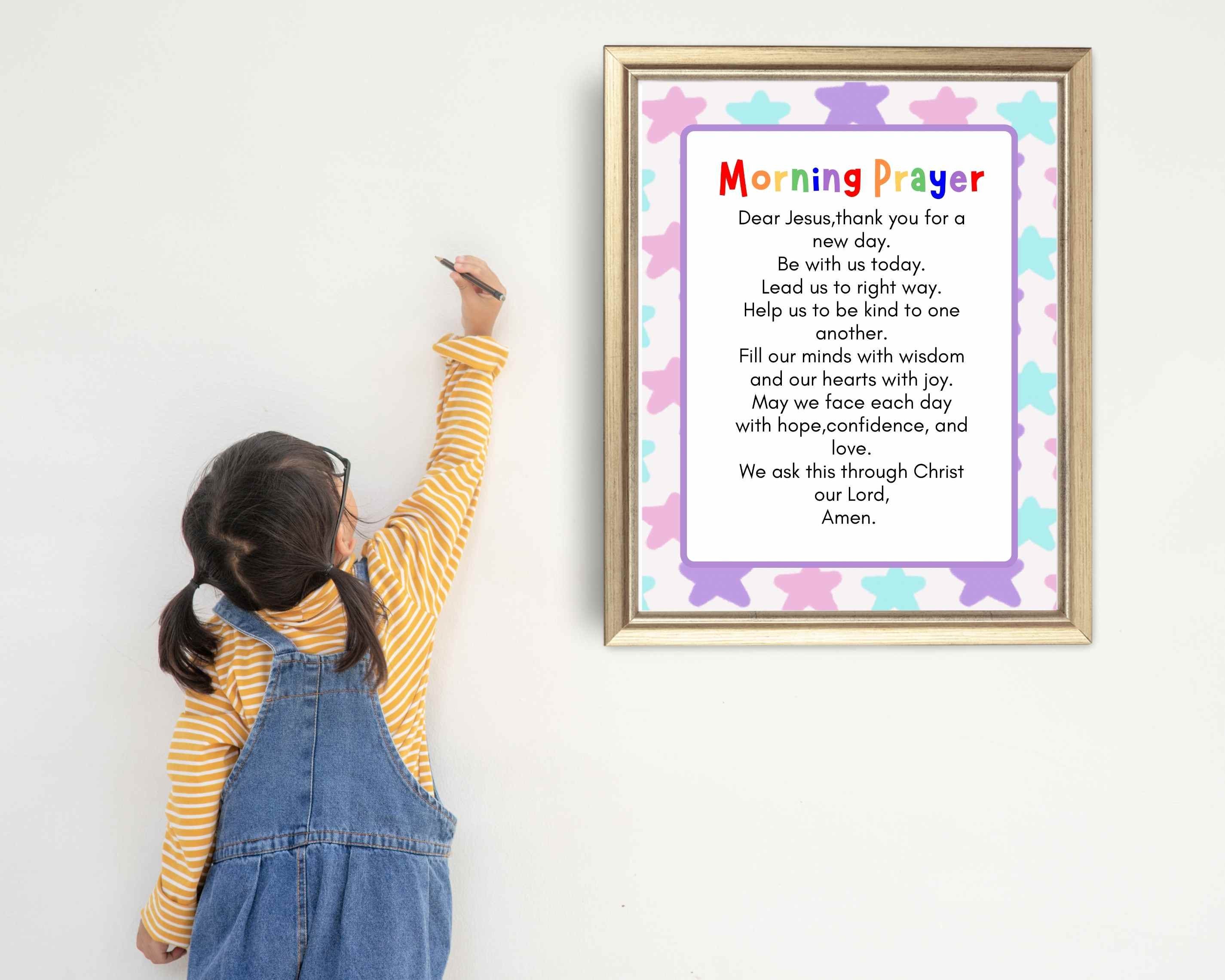 Kids' Morning Prayer Printable: Christian Classroom Decor (digital ...