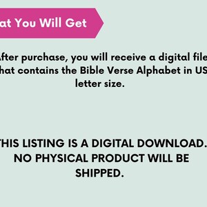 Kids Printable Alphabet Bible Verse Cards From A to Z,ABC Scripture ...