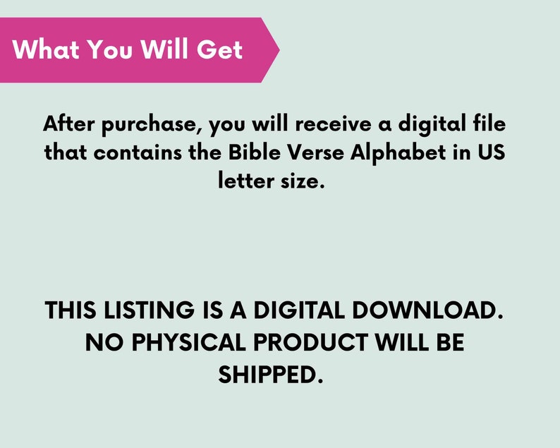 Kids Printable Alphabet Bible Verse Cards From A to Z,ABC Scripture ...