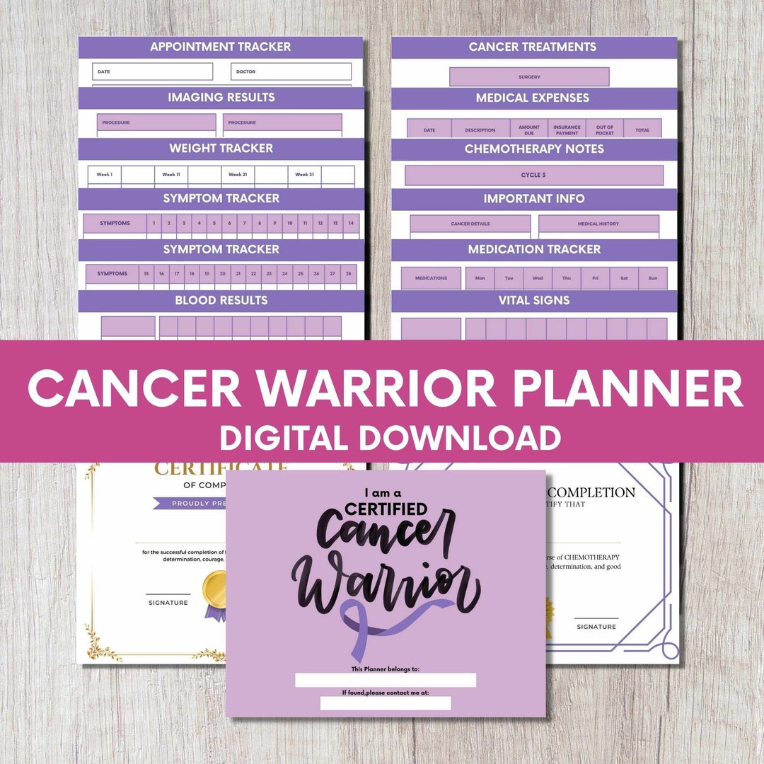 Cancer Warrior Planner: Medical Tracker, Symptom Chart (digital ...