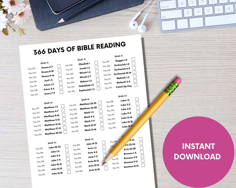 Leap Year 366 Days Old New Testament Printable Bible Reading Plan ...