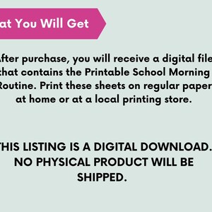 Visual Morning & After School Routine Chart: Kids Checklist (digital ...