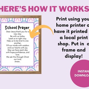 School Prayer Printable: Christian Classroom Decor (digital Download ...