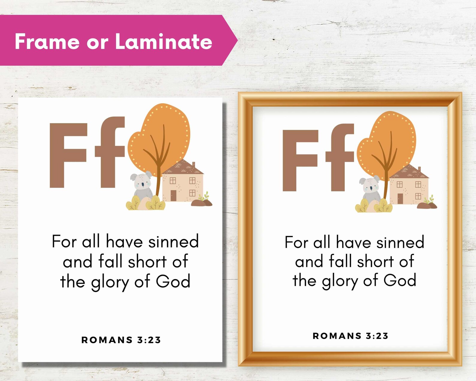 8x11 Bible Verse Scripture Flashcards for Sunday School,kids ABC Bible ...