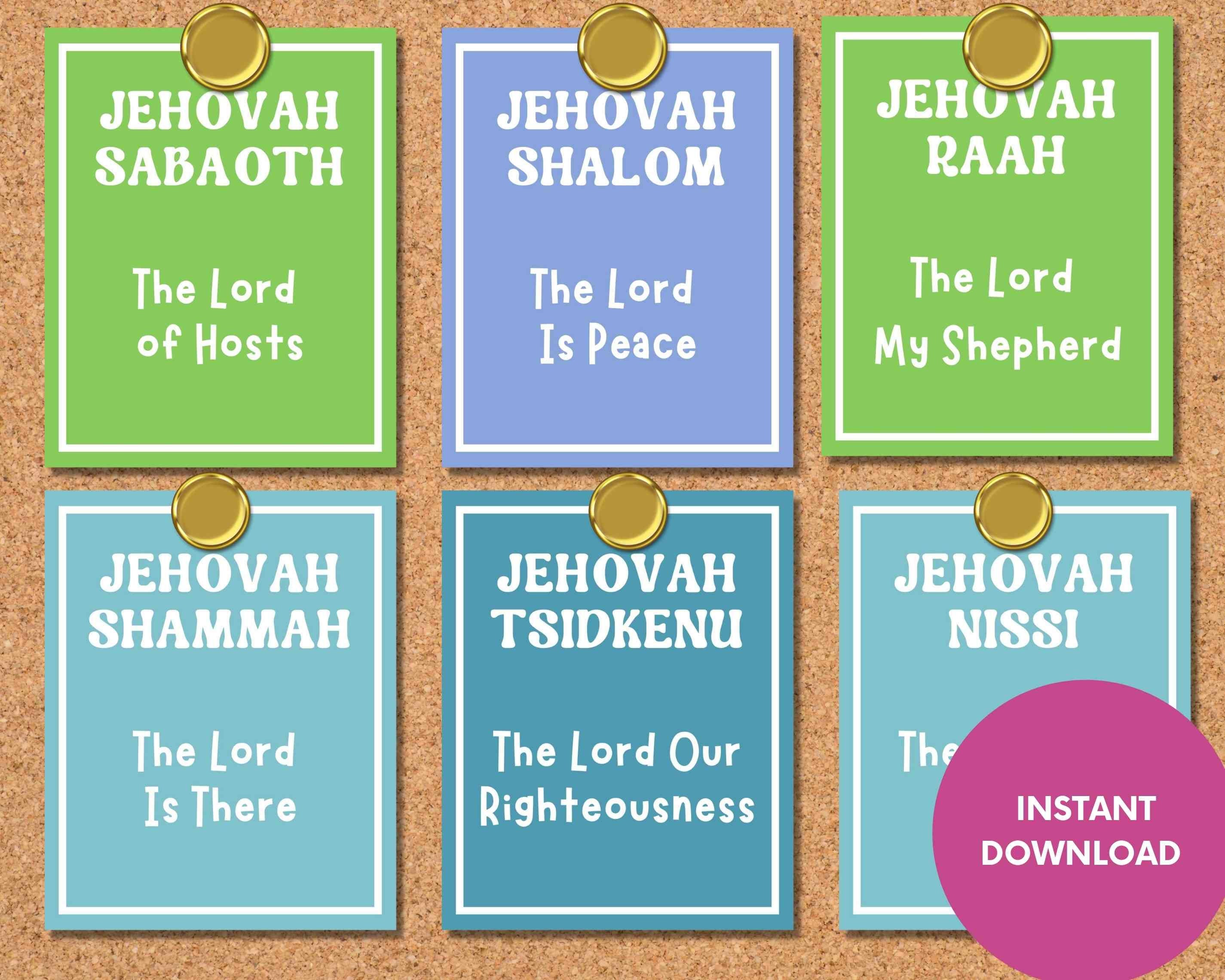 Names of God Scripture Cards, Lunchbox Notes for Kids,faith Printables ...