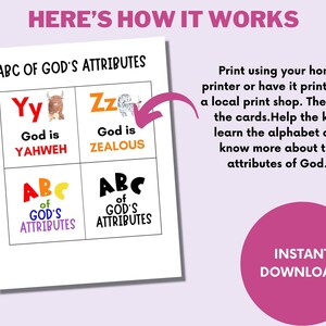 ABC Scripture Cards: Attributes of God, Homeschool Christian Flashcards ...