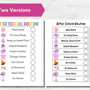 Visual Morning & After School Routine Chart: Kids Checklist (digital ...