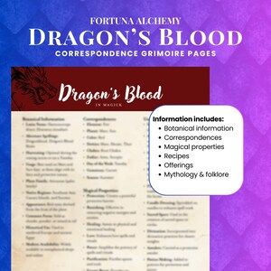 Dragon's Blood Grimoire Page - Botanical & Magical Information Digital ...