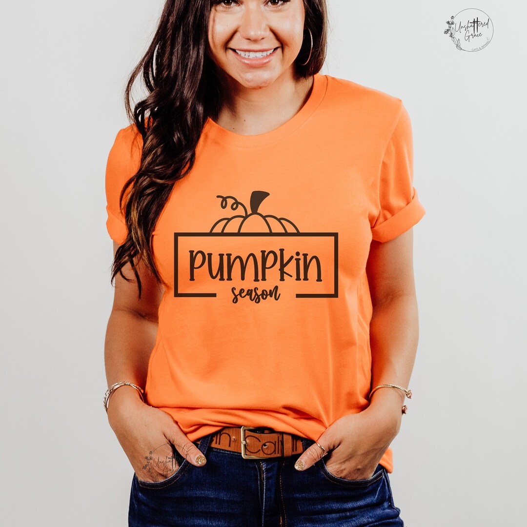 Women's Pumpkin Season T-shirt, Short Sleeve Fall Autumn Pumpkin Patch ...