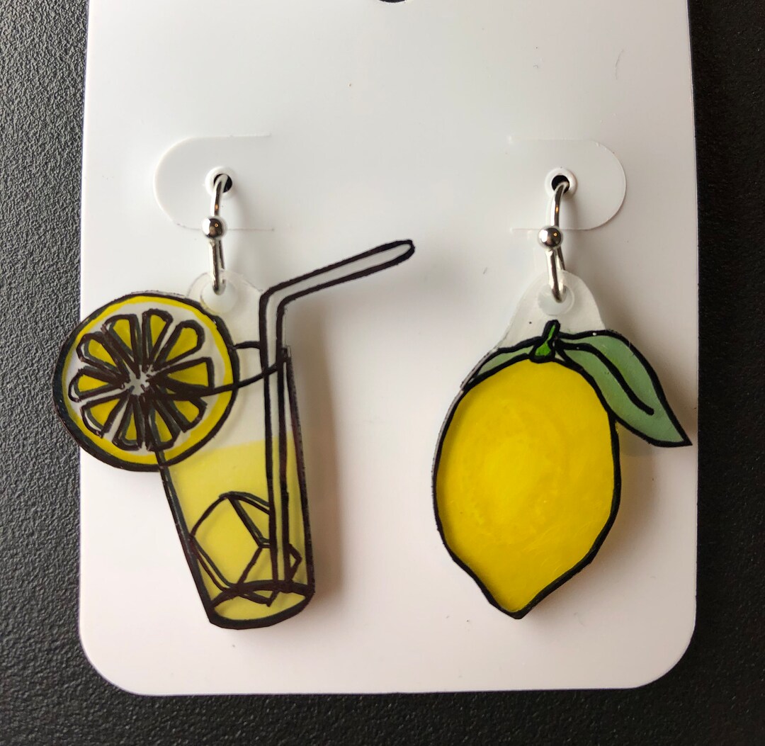Lemonade and Lemon Earrings (free Shipping) - Etsy