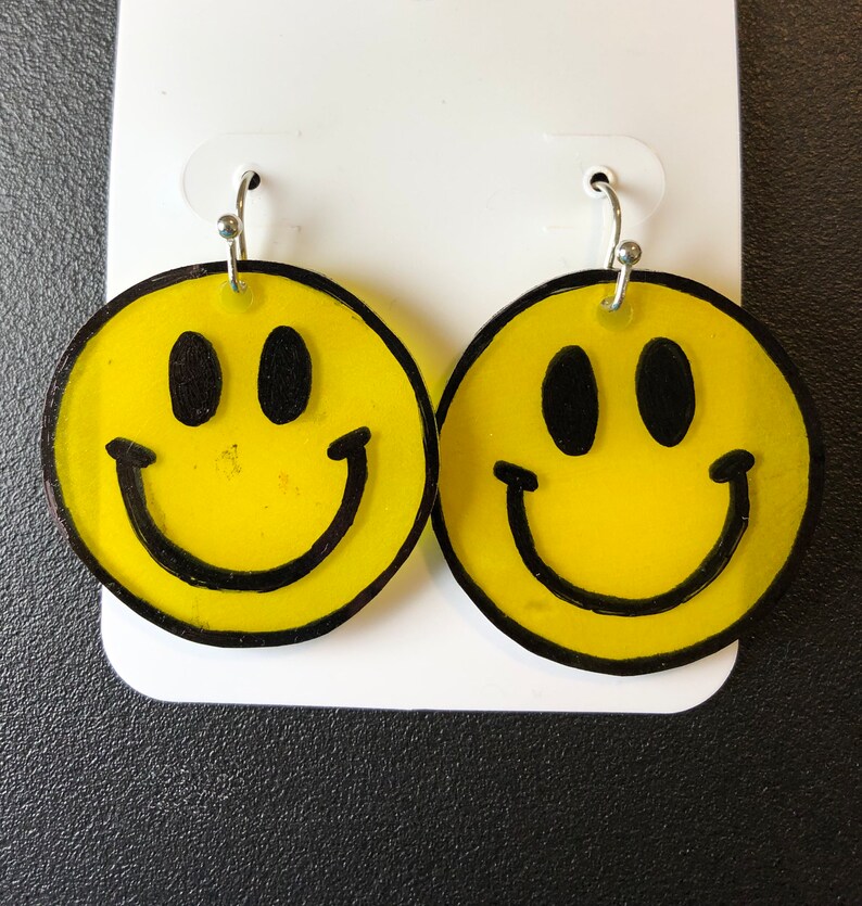 Smiley Face Earrings (free Shipping) - Etsy