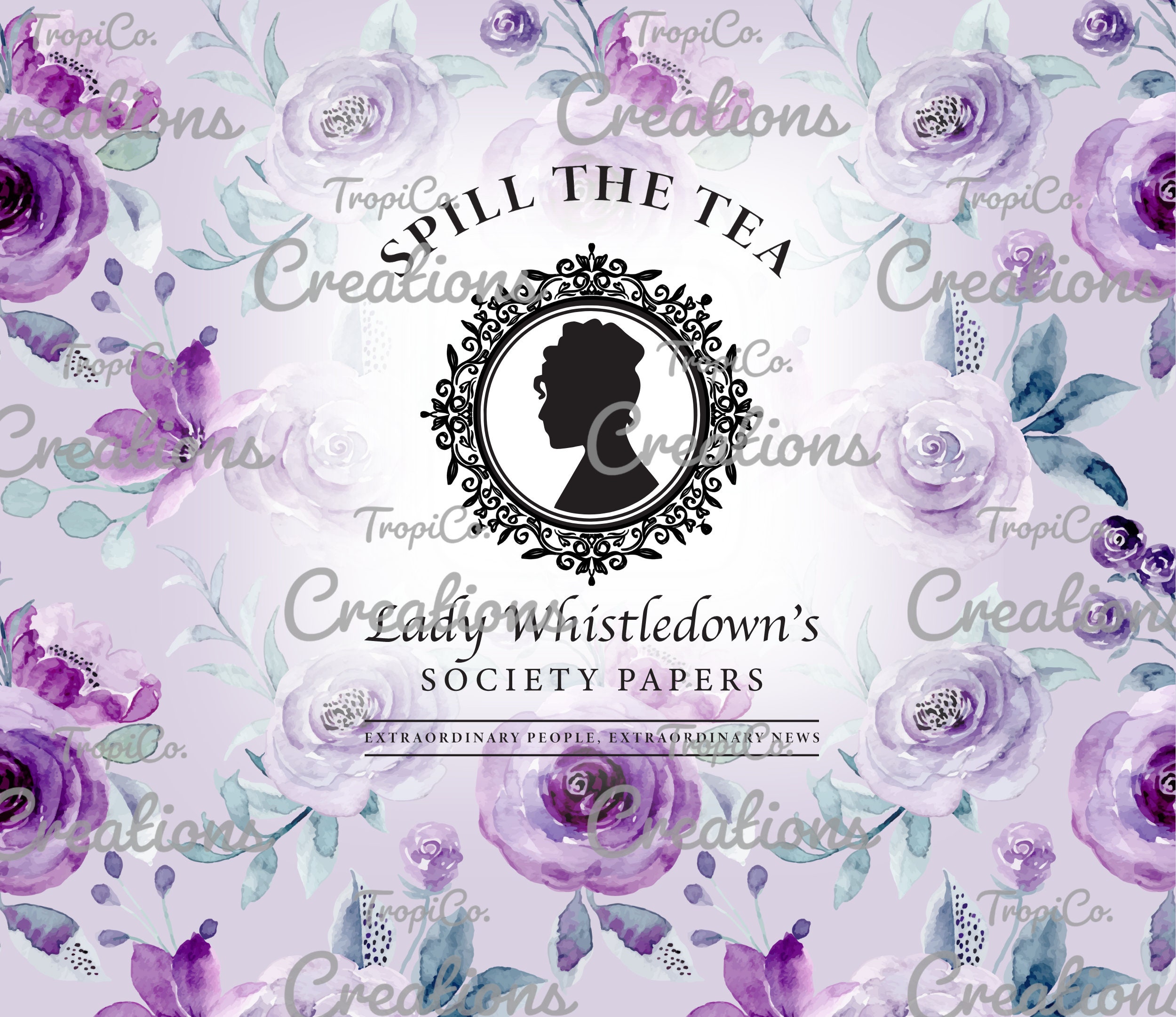 Bridgerton Spill the Tea Lady Whistledown Tumbler Wrap 20 Oz. - Etsy