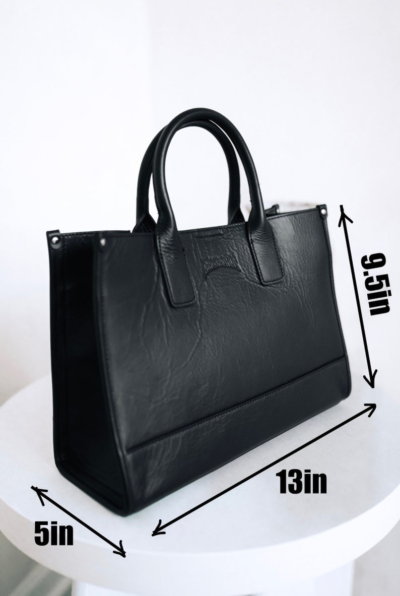 Genuine Leather Handbag: Minimalist Black Shoulder Bag - Etsy