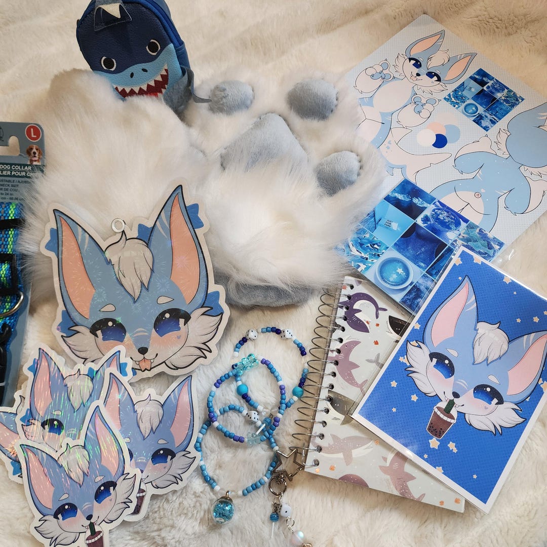 Furry Fursuit White Paws Bundle With Adoptable Custom Shark Charater ...