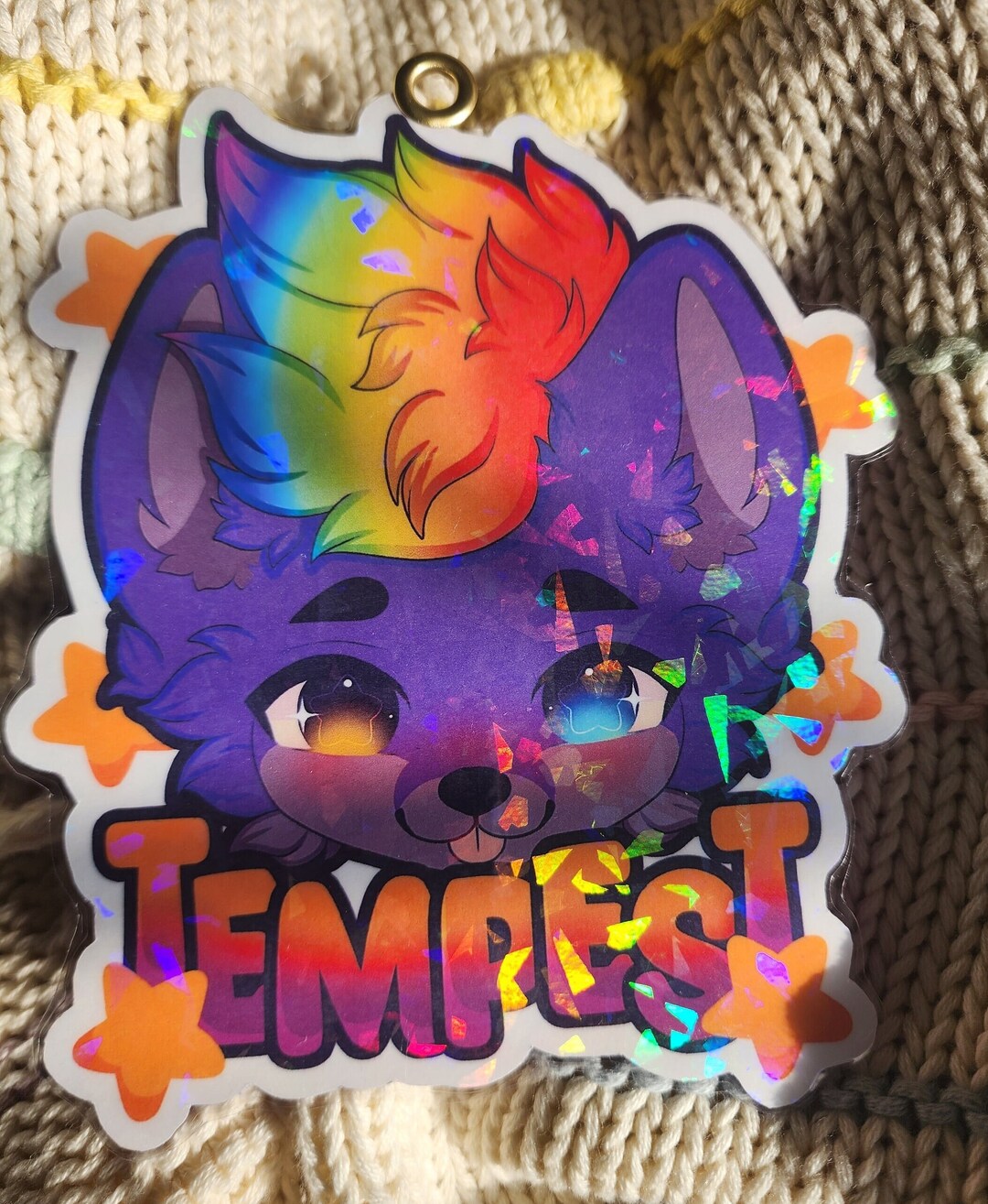 Furry Fursuit Badge Commission Holographic | Human YCH | Furry YCH ...