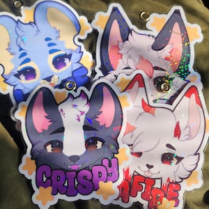 Furry Fursuit Badge Commission Holographic | Human YCH | Furry YCH ...