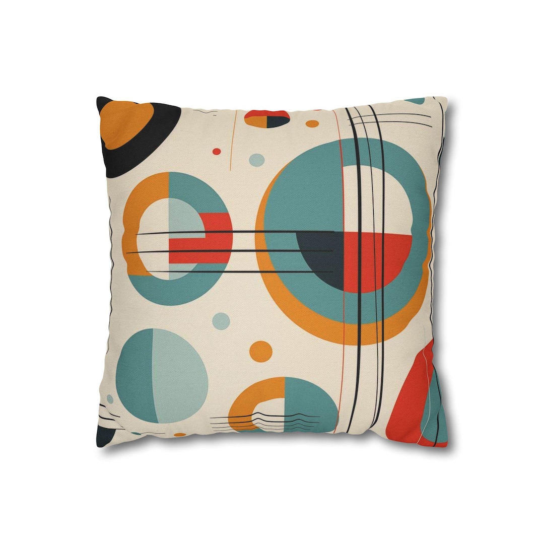 Mid-century Modern Circle Artwork in Retro Color With Serene Designs ...