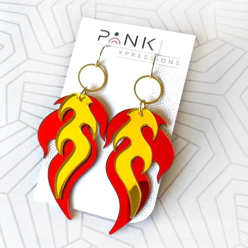 Fire Opal Earrings - Etsy