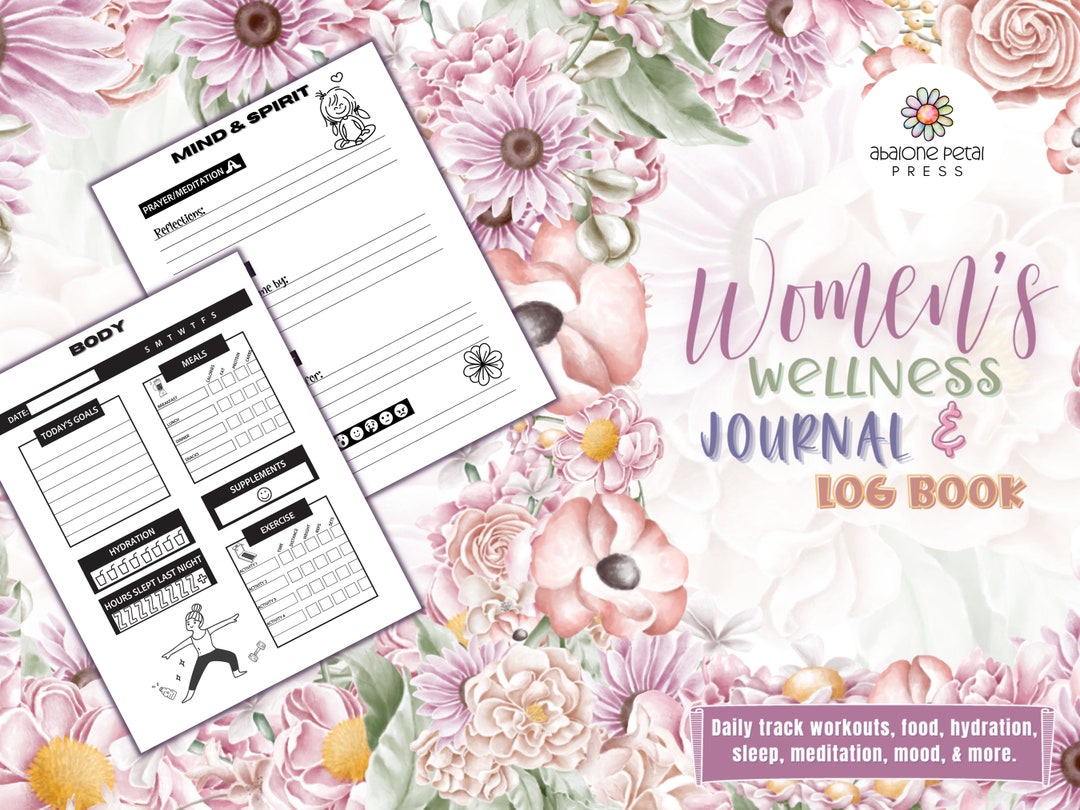 Women's Wellness Journal & Log Book Printable, Health Wellness and ...