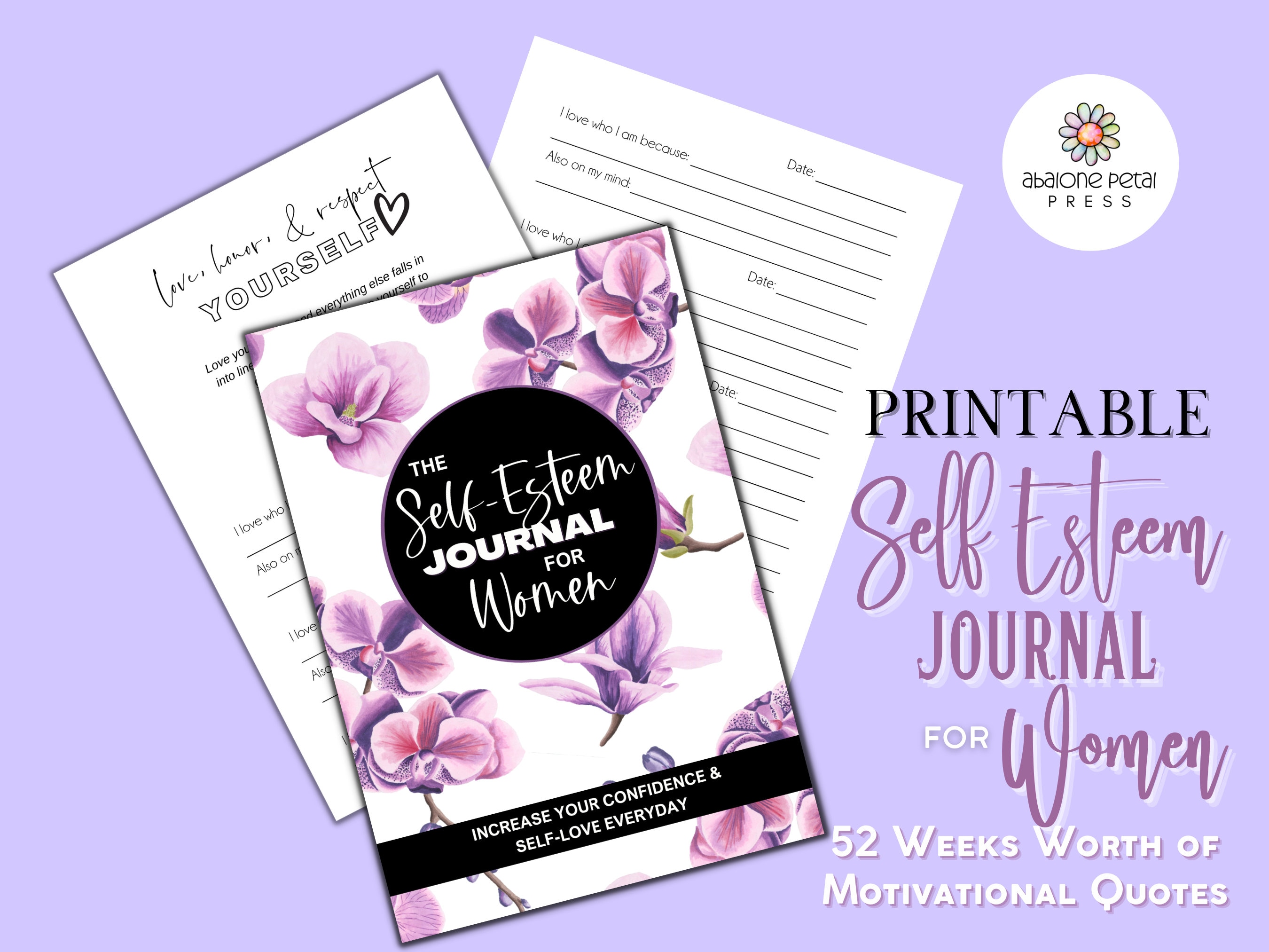Women's Self-esteem Journal Printable, Journal Pdf to Help Build ...