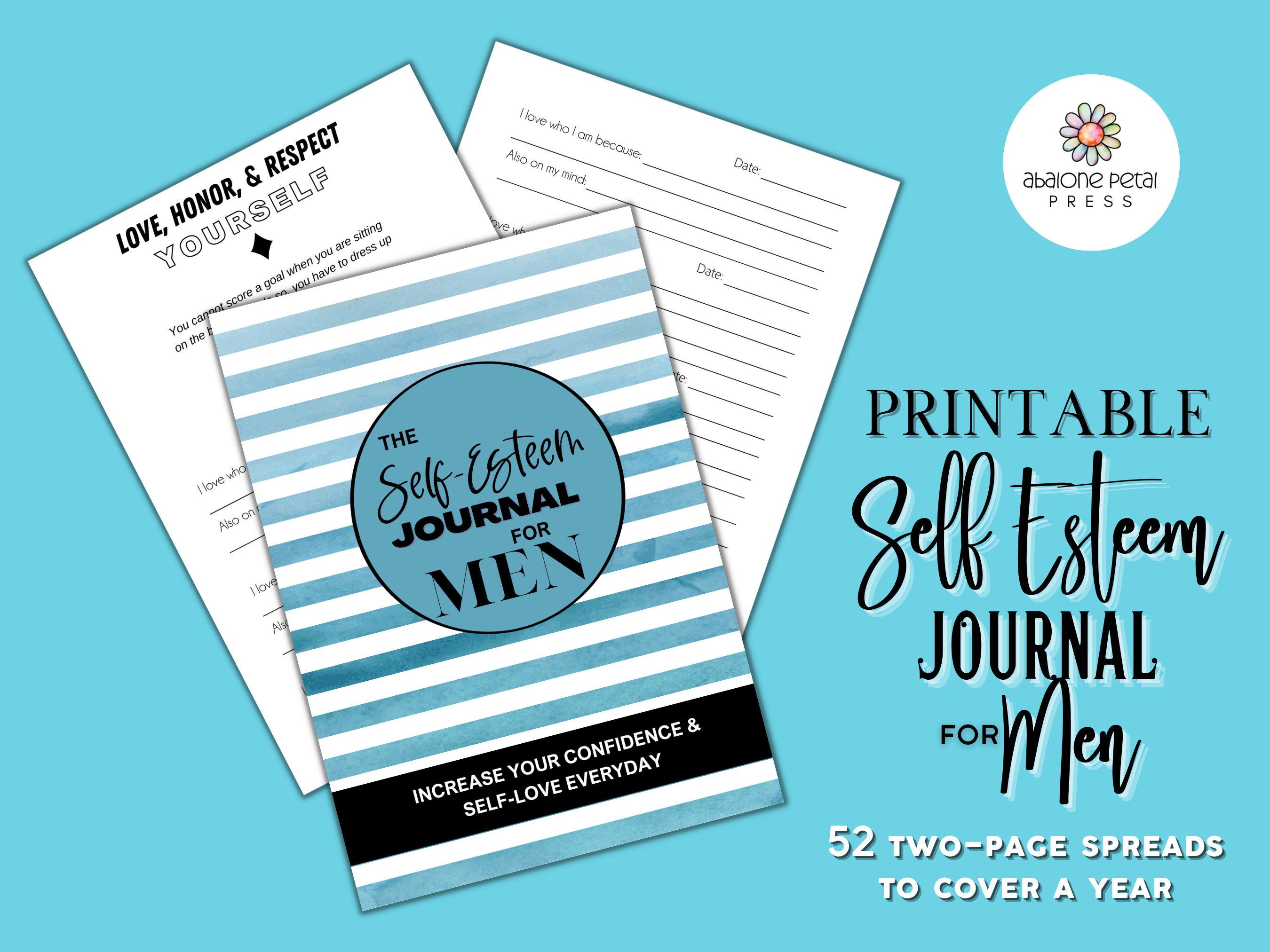 Self-esteem Journal for Men, 52 Week Journal to Build Confidence, Self ...