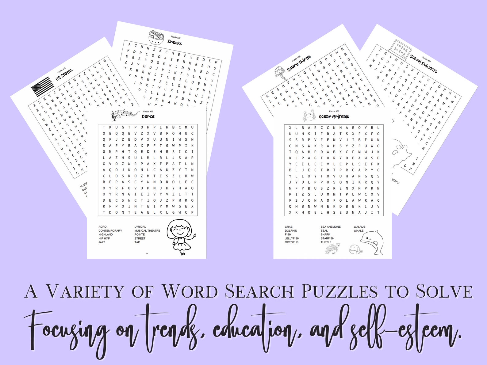 Word Search Printable for Girls 10-12 Kids Wordsearch Kid - Etsy