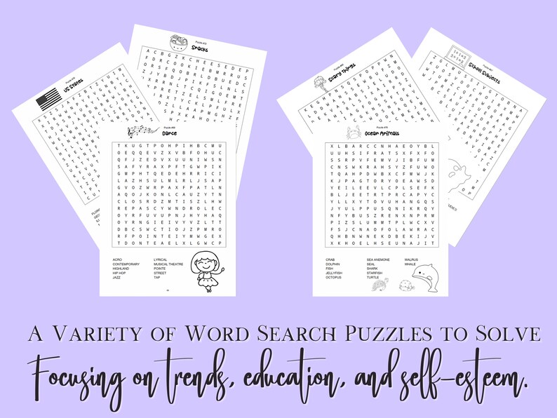 Word Search Printable for Girls 10-12, Kids Wordsearch, Kid Word Search ...
