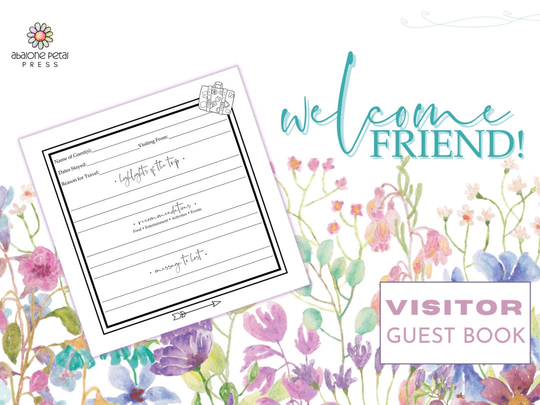 Airbnb Guest Book Printable – Vacation Rental Welcome Book & Guest Log ...