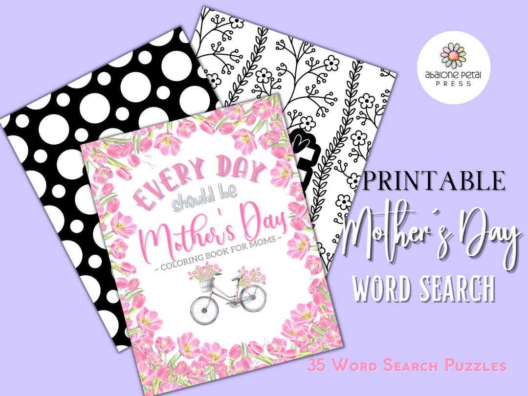 Mother's Day Word Search Printable, Wordsearch Mothers Day, Mom Word ...