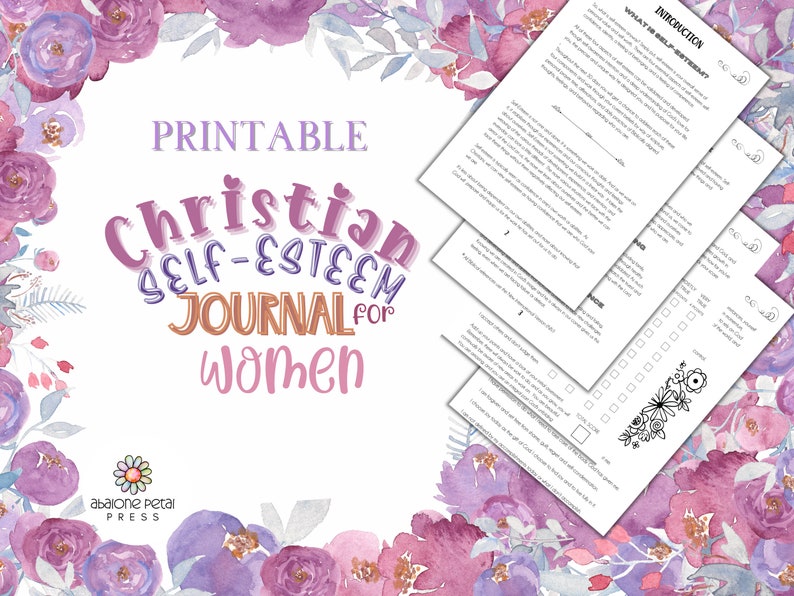 Christian Self-esteem Journal Printable for Women, Self-love and ...