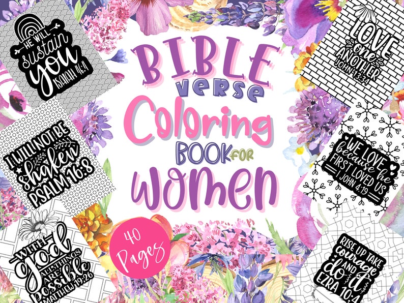 Bible Verse Coloring Book for Women Adult Christian Coloring - Etsy