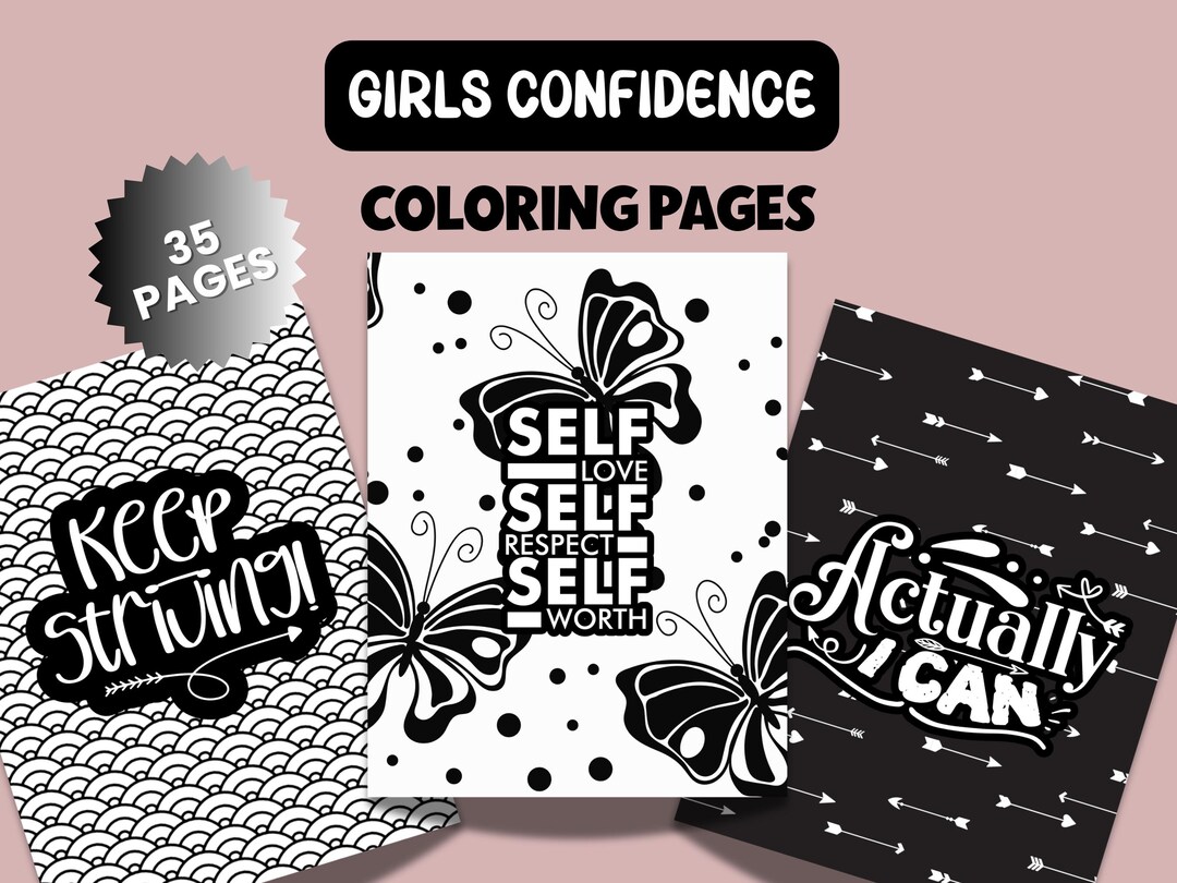 Girls Confidence Coloring Pages Printable | 40 Positive Affirmation ...